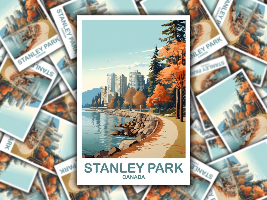 Stanley Park Travel Sticker, British Columbia Sticker Decal, Stanley ...