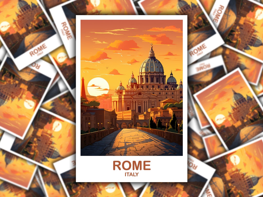 Rome Italy Travel Sticker, Rome Travel Art Sticker, Italy Travel ...