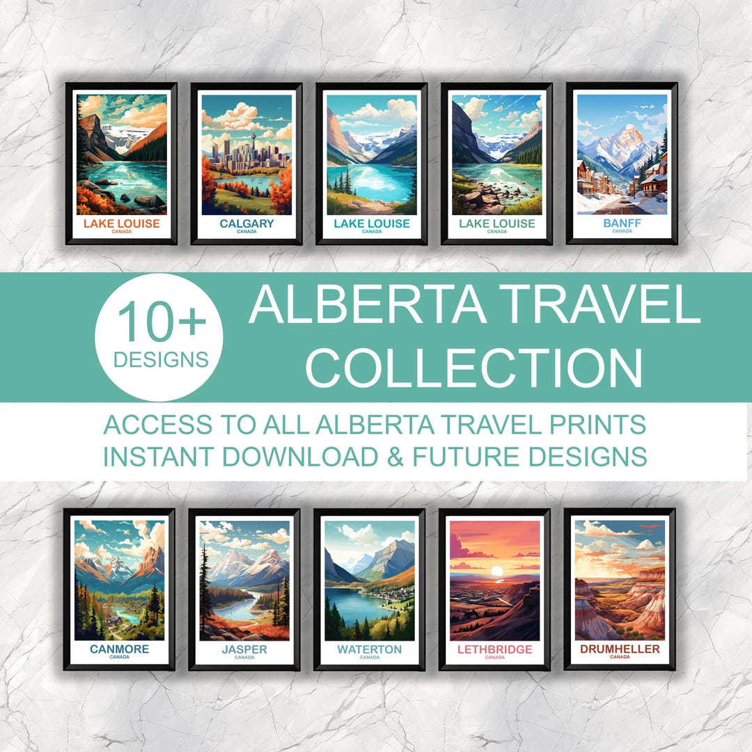 Alberta Travel Poster Bundle, Digital Posters Alberta Travel Collection ...