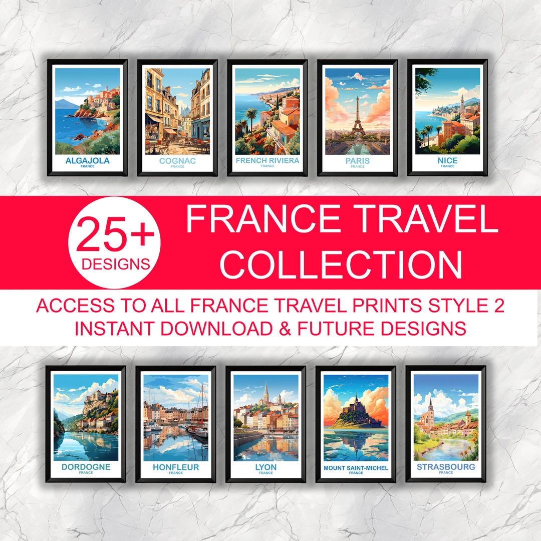 France Travel Digital Poster Bundle Europe Travel Collection Travel ...