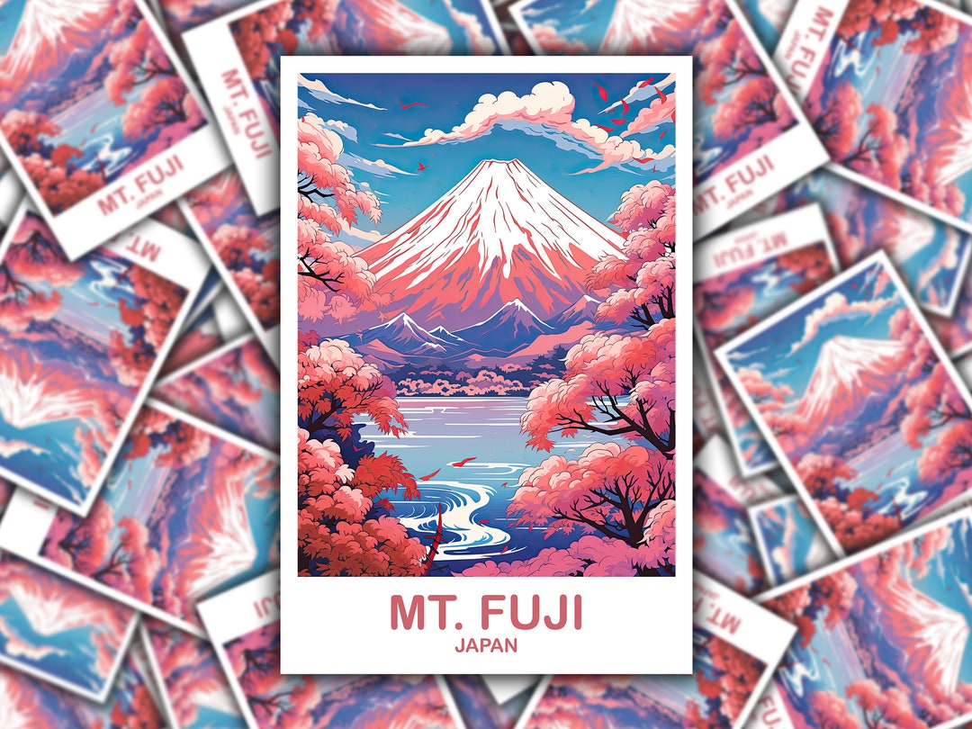 Mt.fuji Travel Sticker, Japan Wall Art Sticker, Travel Wall Art ...