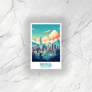 Seoul Korea Travel Sticker, Seoul Skyline, Korea Sticker, Seoul Sticker ...