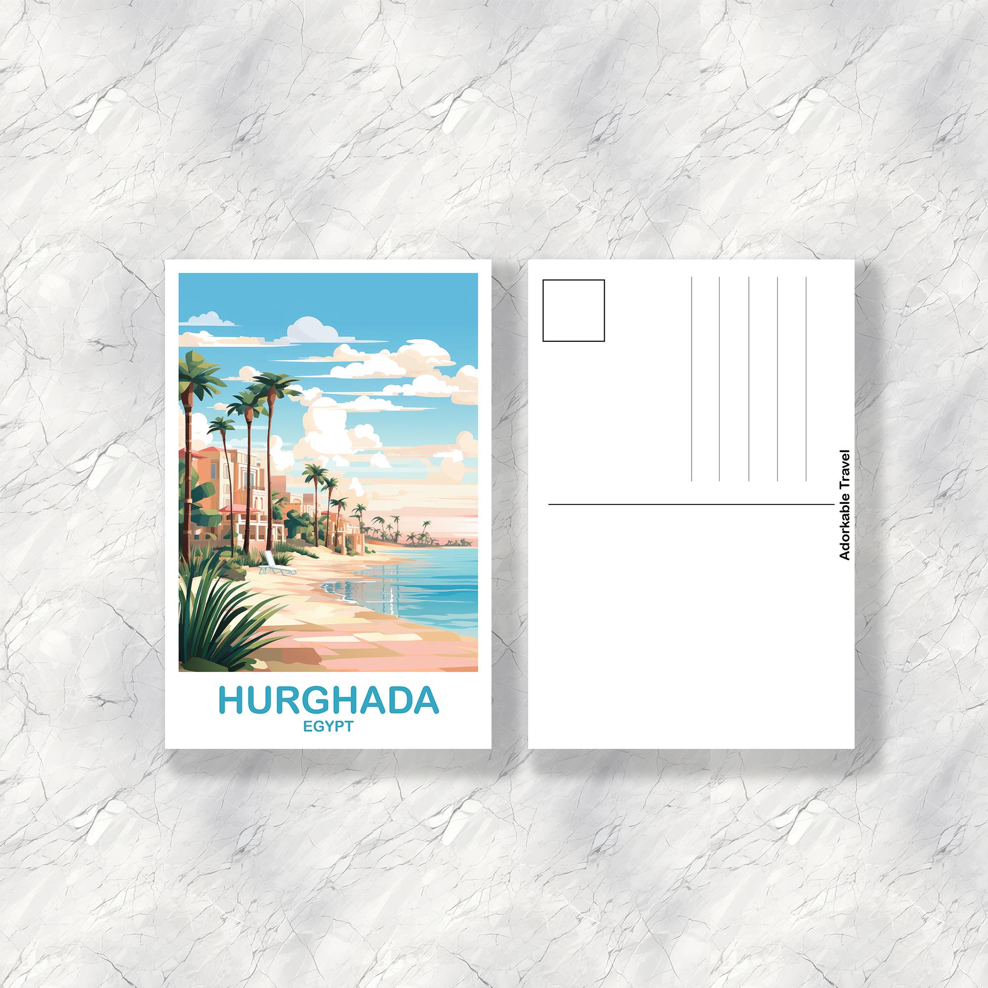Hurghada Egypt Travel Postcard Art, Egypt Skyline, Hurghada Egypt Art ...