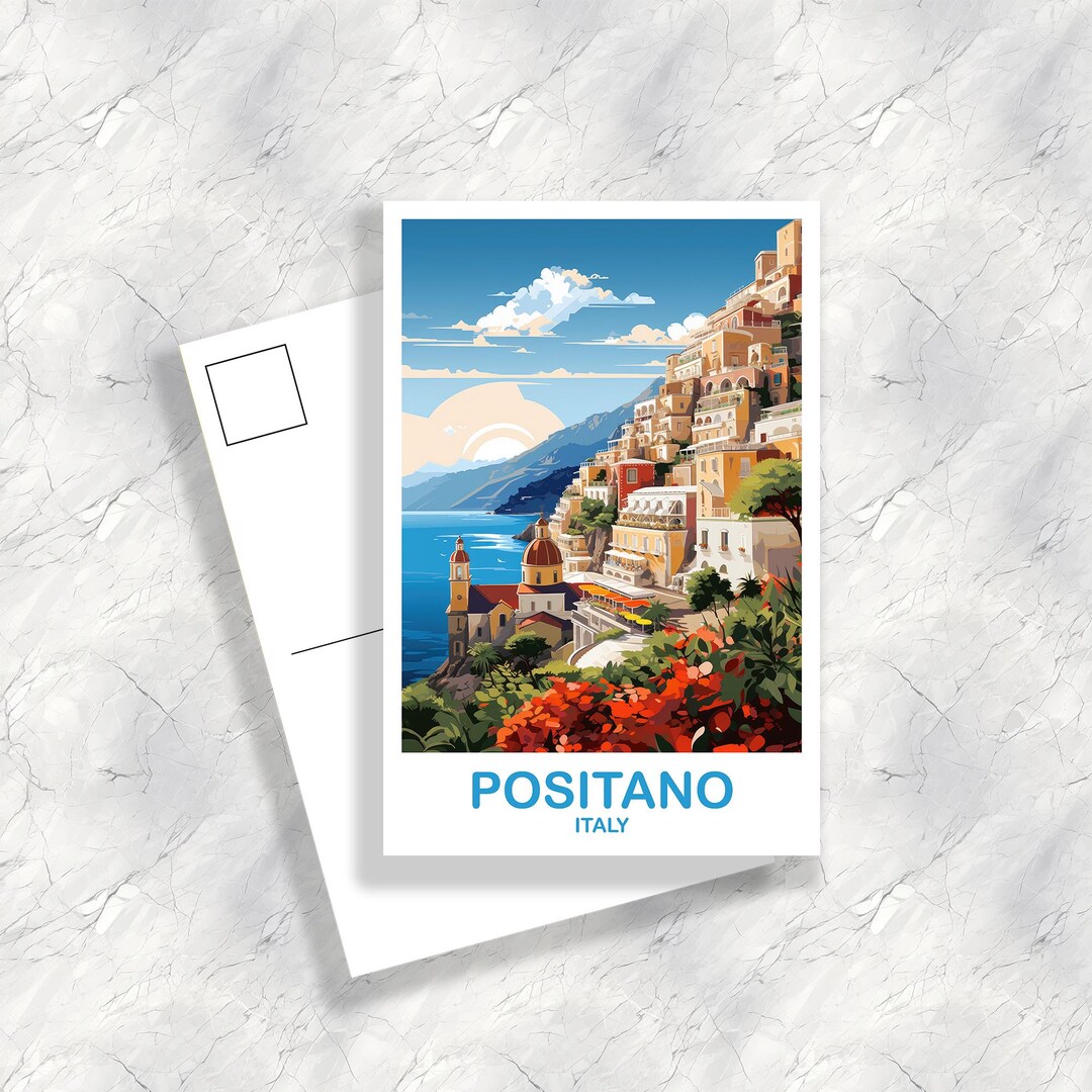 Positano Italy Travel Postcard, Positano Travel Postcard, Italy ...