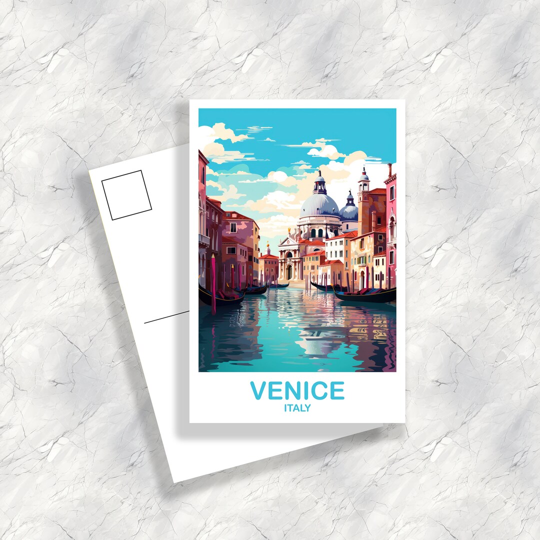 Venice Travel Postcard Art, Venice Postcard, Venice Italy Postcard ...