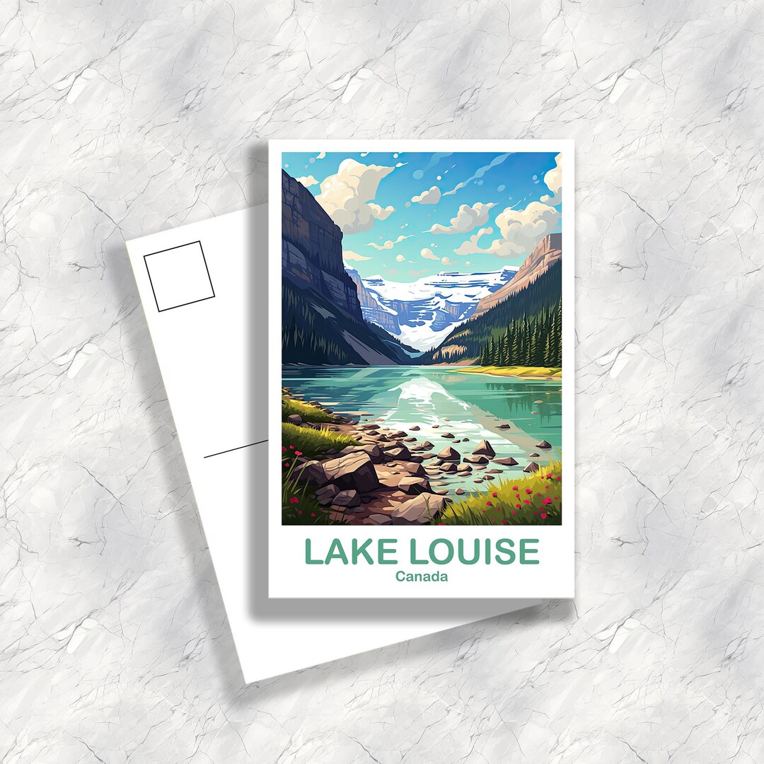 Lake Louise Travel Postcard, Alberta Postcard, Lake Louise Art ...