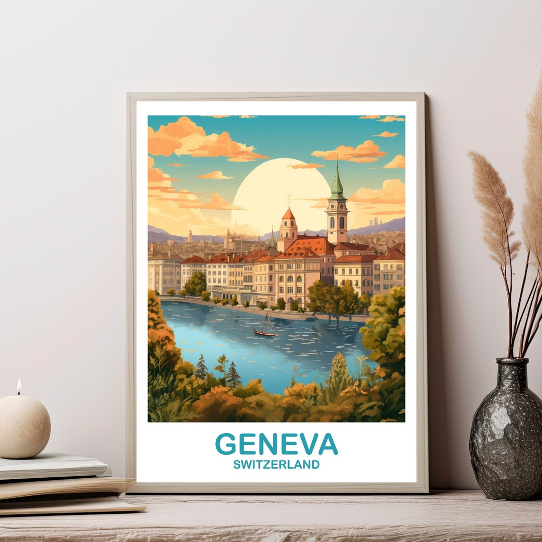 Geneva Travel Wall Art, Geneva Switzerland Wall Art, Switzerland Wall ...