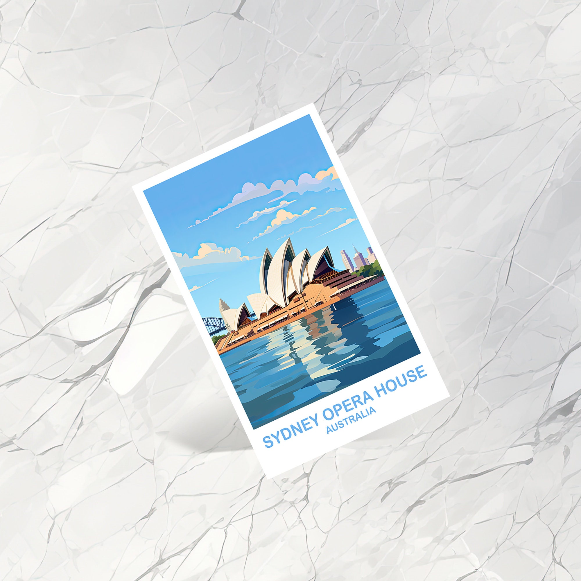 Sydney Opera House Travel Postcard Art, Australia Travel Art, Sydney ...