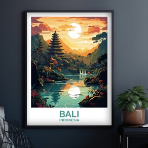 Bali Travel Wall Art, Bali Skyline, Bali Indonesia Wall Art Poster ...