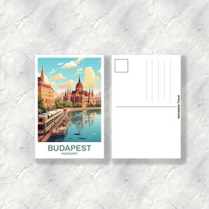 Budapest Travel Postcard Art, Hungary Travel Postcard, Budapest Postcar ...