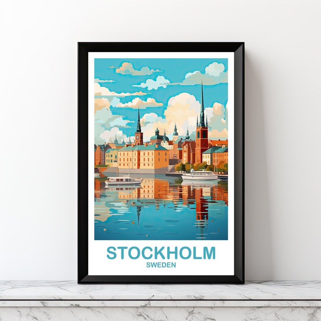 Stockholm Sweden Travel Art, Printable Stockholm Wall Art, Sweden Wall ...