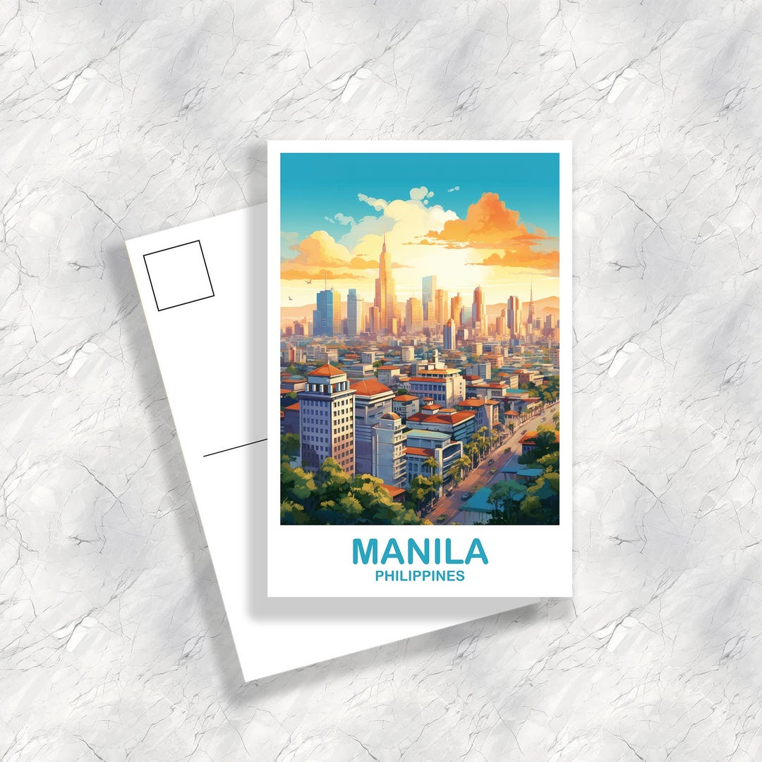 Manila Philippines Postcard Art, Philippines Travel Postcard Asia ...