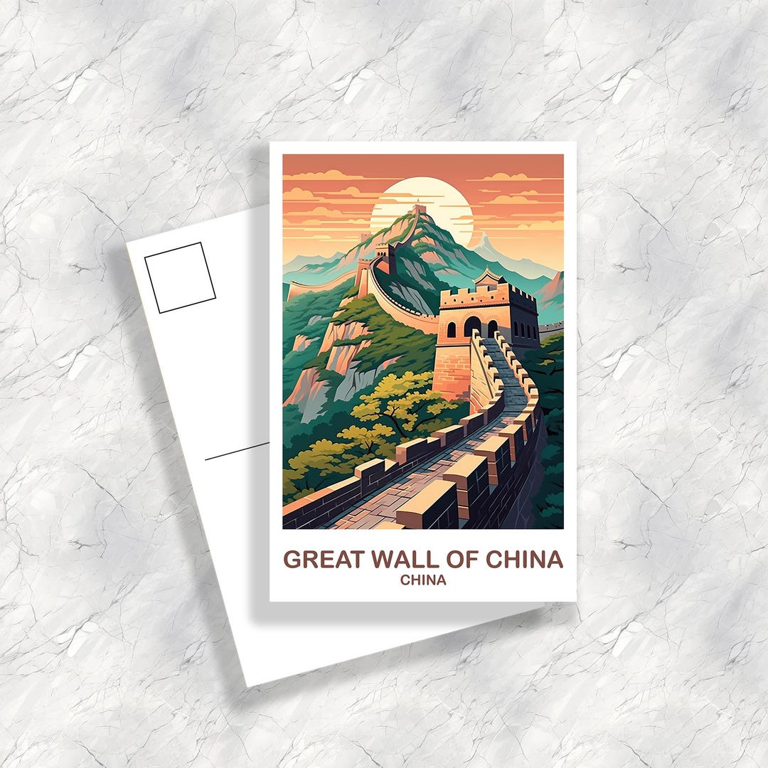 Great Wall of China Travel Postcard, China Postcard Travel Card ...