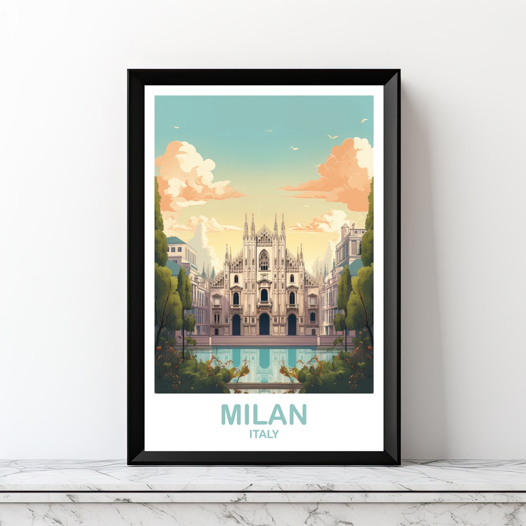 Milan Italy Travel Art, Printable Milan Travel Art, Digital Italy ...
