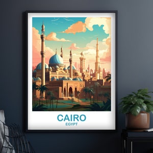 Cairo Travel Wall Art, Egypt Skyline, Cairo Egypt Wall Art Poster, City ...