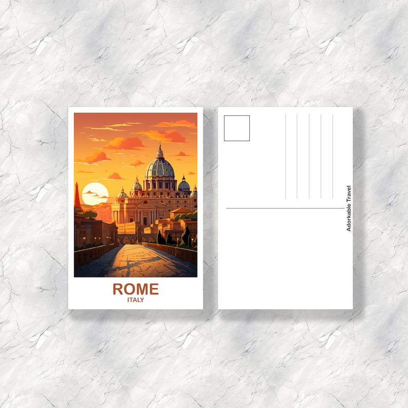 Rome Italy Travel Postcard, Rome Travel Postcard, Italy Postcard, Rome Travel Art, Italy Travel ...