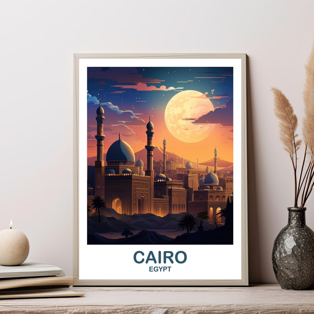 Cairo Travel Wall Art, Egypt Skyline, Cairo Egypt Wall Art Poster, City ...