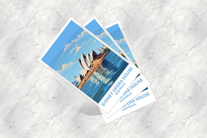 Sydney Opera House Travel Postcard Art, Australia Travel Art, Sydney ...