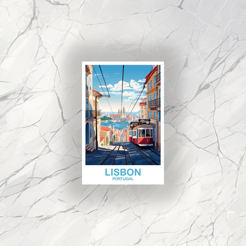 Lisbon Travel Sticker Art, Portugal Travel Sticker Art, Lisbon Wall Art ...