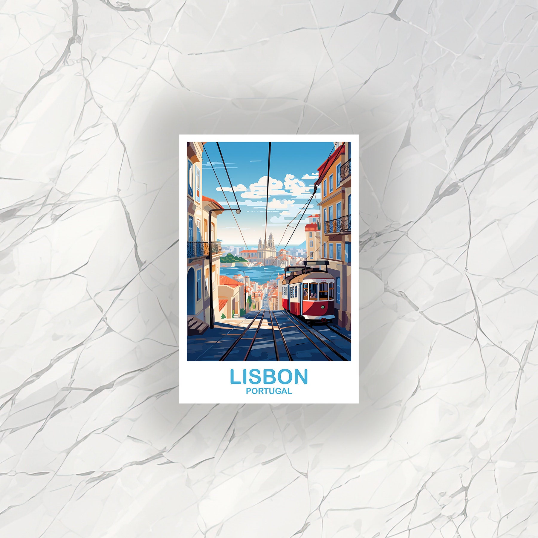 Lisbon Travel Sticker Art, Portugal Travel Sticker Art, Lisbon Wall Art ...
