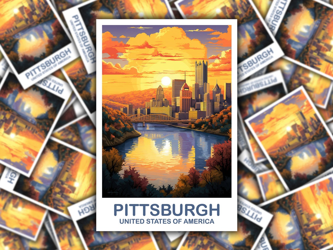 Pittsburgh Travel Sticker Art, Pittsburgh Sticker, Pittsburgh ...