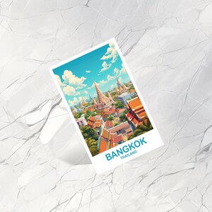 Bangkok Thailand Travel Postcard, Travel Art Postcard, Bankok Postcard ...
