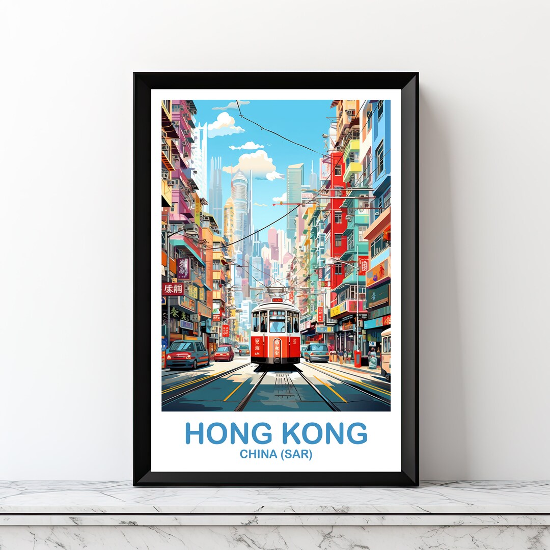 Hong Kong Travel Art, Printable Hong Kong Wall Art, Travel Art, Digital ...