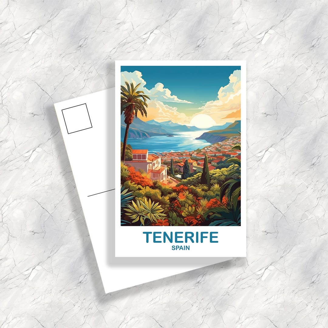 Tenerife Spain Travel Postcard Art Spain Travel Postcard Tenerife ...