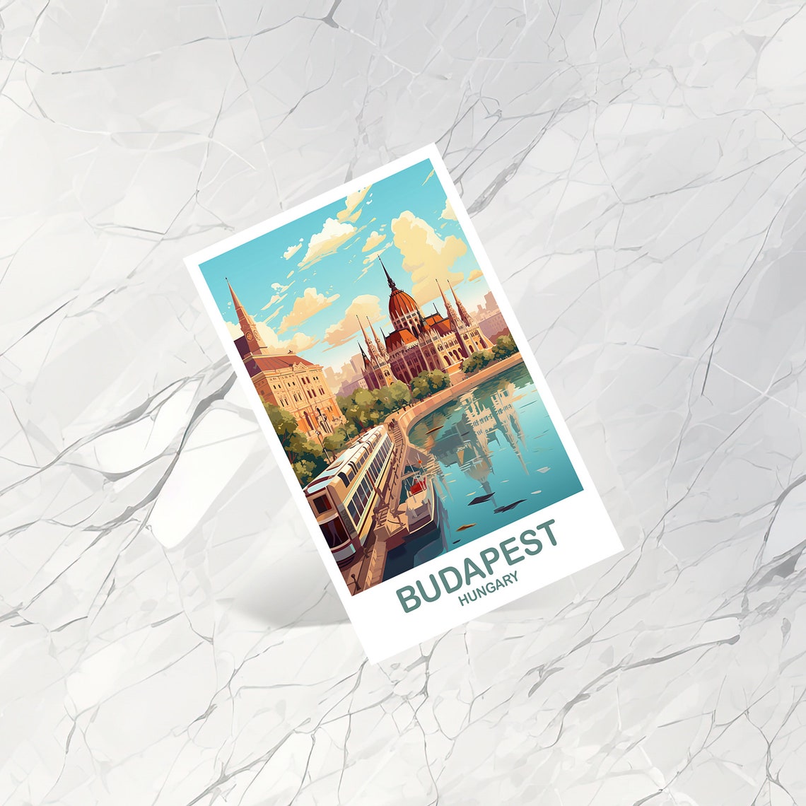 Budapest Travel Postcard Art, Hungary Travel Postcard, Budapest Postcar ...