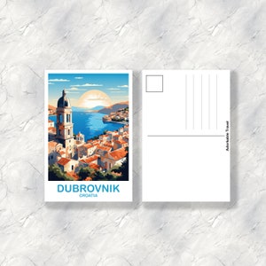 Dubrovnik Croatia Travel Postcard, Dubrovnik Travel Art, Croatia ...