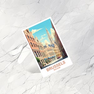 Brussels Travel Art Postcard, Belgium Travel Art, Brussels Art Postcard ...