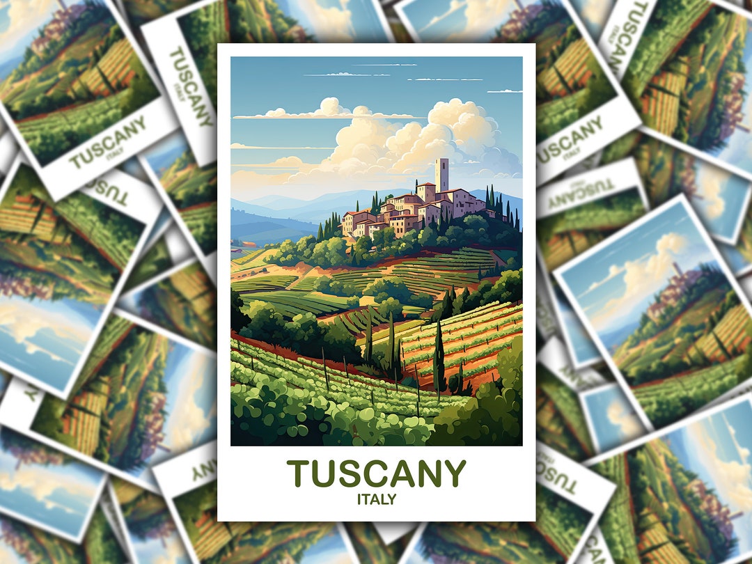 Tuscany Travel Sticker Art, Italy Travel Art, Tuscany Italy Sticker ...