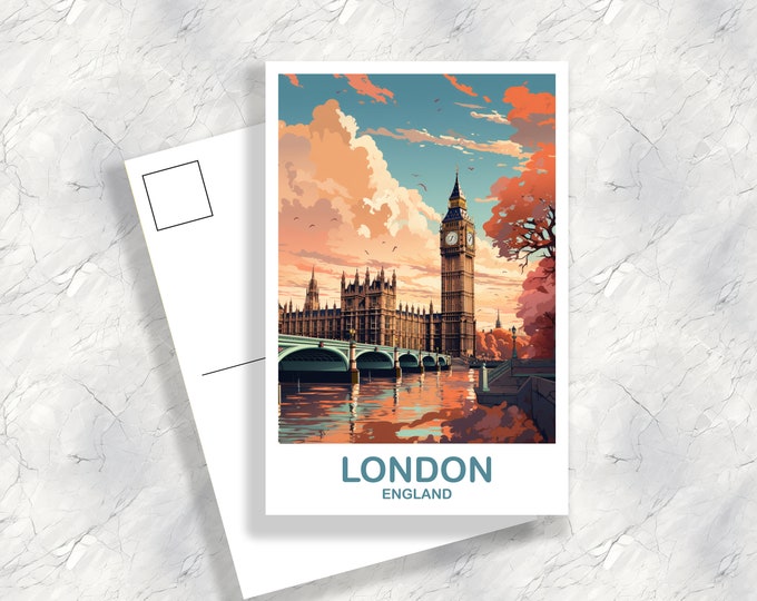 London Map Postcard London Map Illustration London Art Print London Map ...