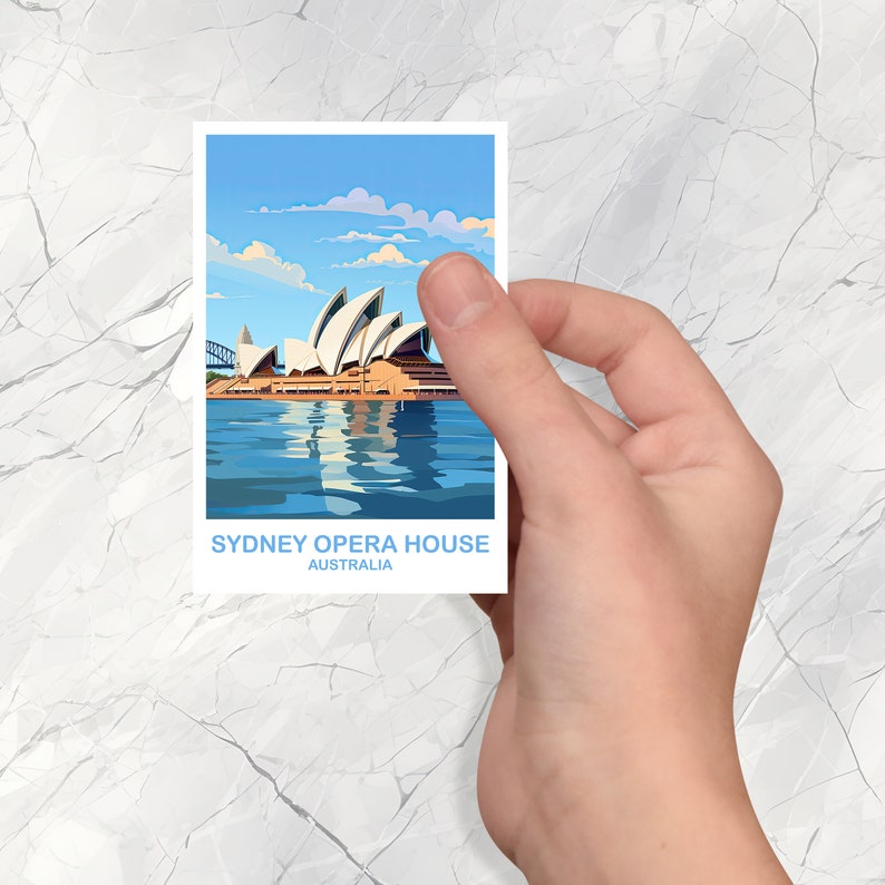 Sydney Opera House Travel Sticker, Australia Travel Sticker Art, Sydney ...