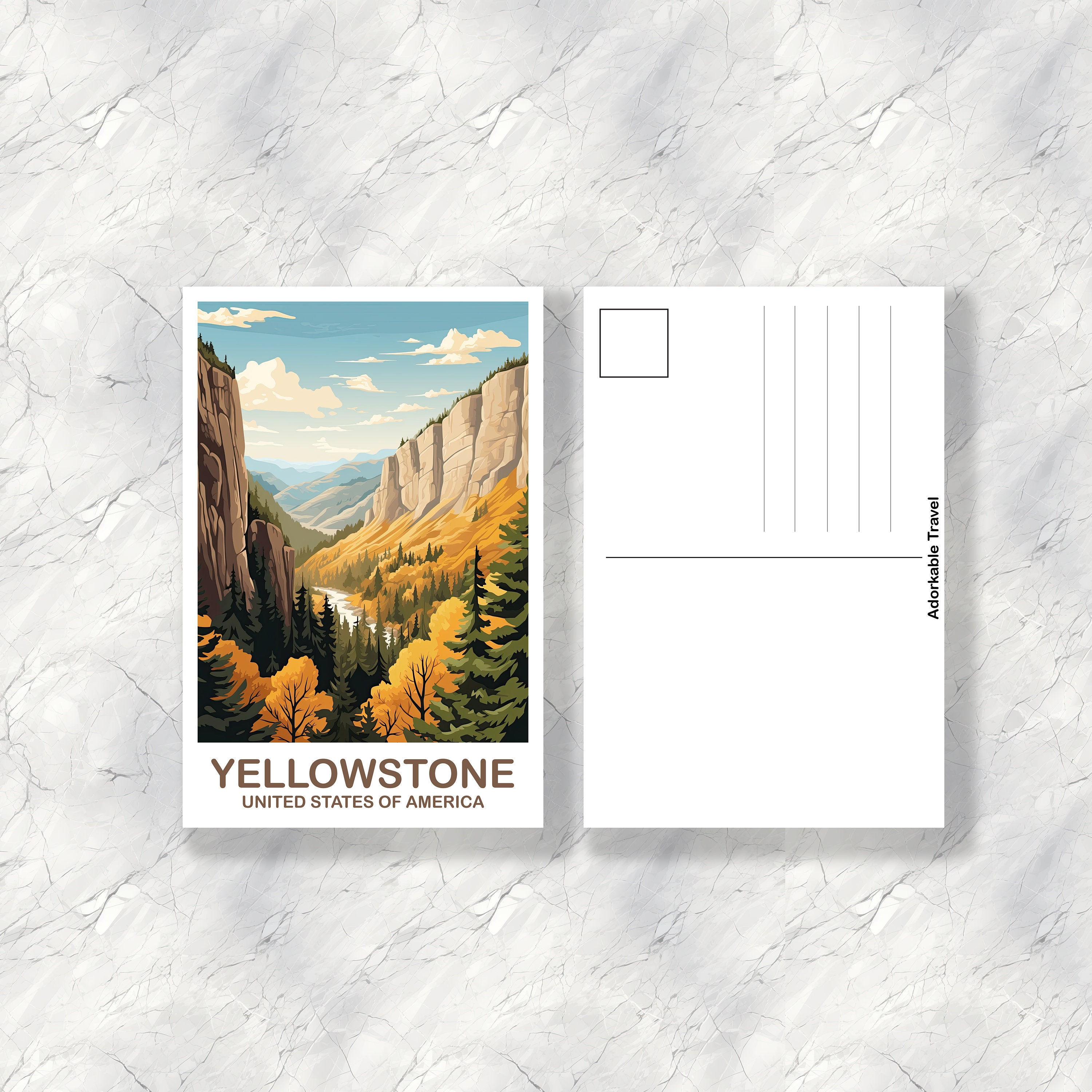Yellowstone National Park Postcard, Travel Postcard, National Park ...