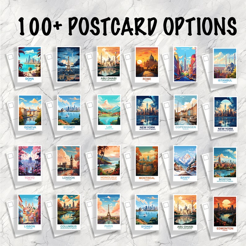 Custom Wedding Travel Postcards, Wedding Guestbook Travel Postcards ...