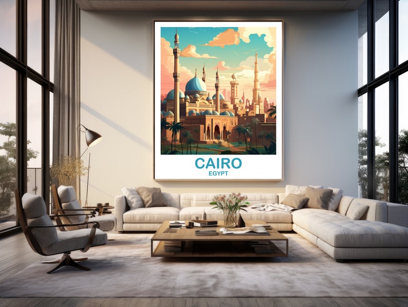 Cairo Travel Wall Art, Egypt Skyline, Cairo Egypt Wall Art Poster, City ...