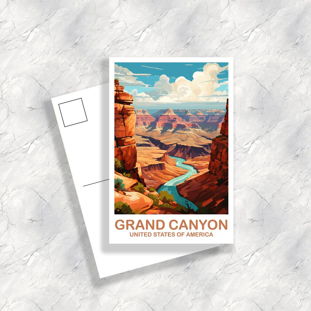 Grand Canyon Travel Postcard, Arizona Travel Postcard, National Park ...