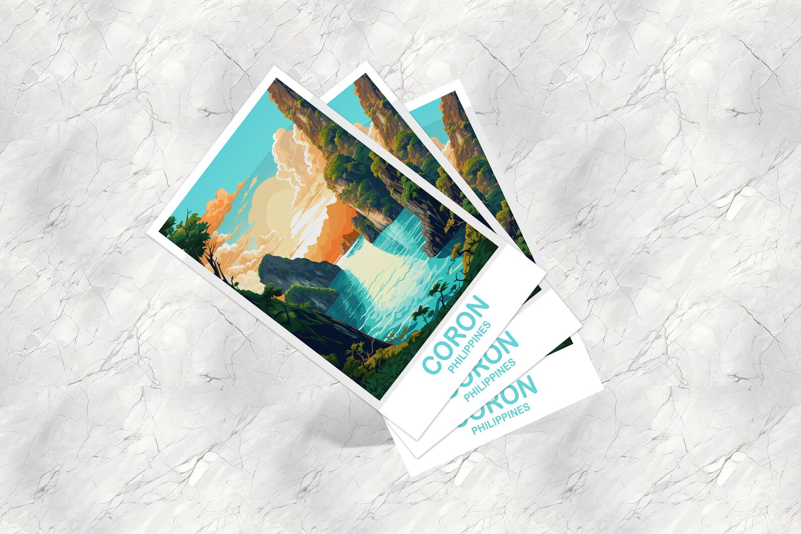 Coron Philippines Postcard Art, Philippines Travel Postcard Asia ...
