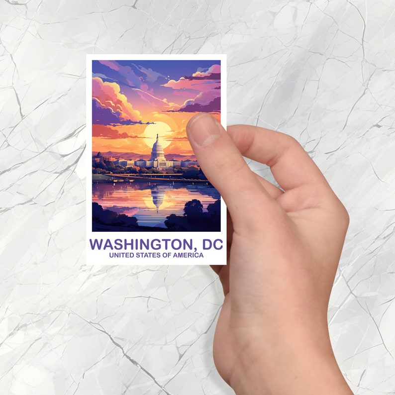 Washington DC Travel Sticker, Washington DC Sticker, Capital Hill ...