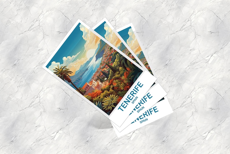 Tenerife Spain Travel Postcard Art Spain Travel Postcard Tenerife ...