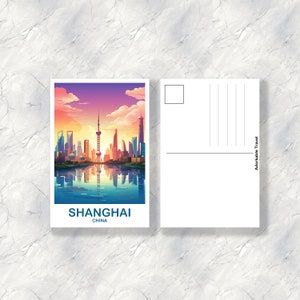 Shanghai China Travel Postcard, Shanghai Postcard, Travel Card, Travel ...