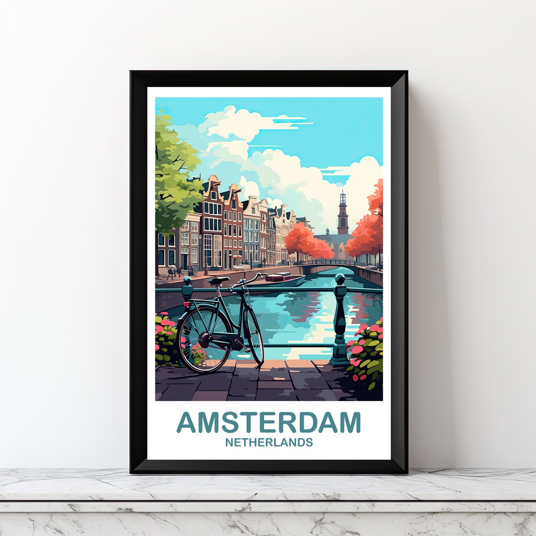Amsterdam Travel Wall Art, Digital Netherlands Wall Art, Printable ...