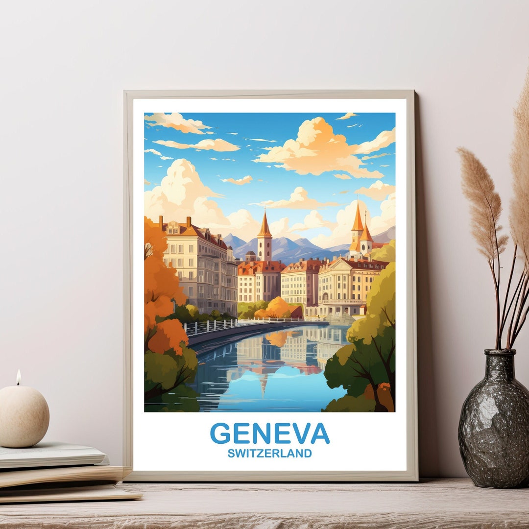Geneva Travel Wall Art, Geneva Switzerland Wall Art, Switzerland Wall ...
