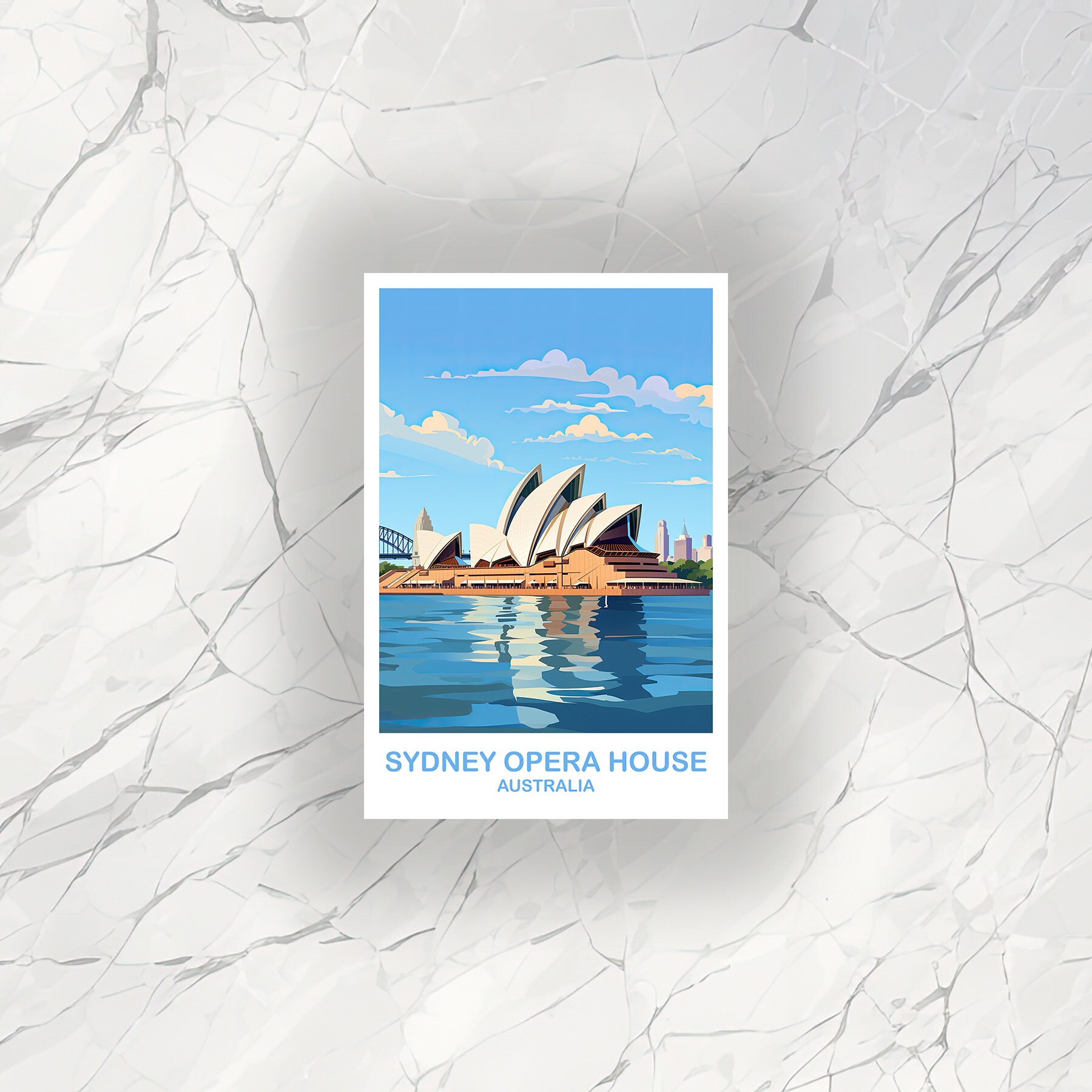 Sydney Opera House Travel Sticker, Australia Travel Sticker Art, Sydney ...