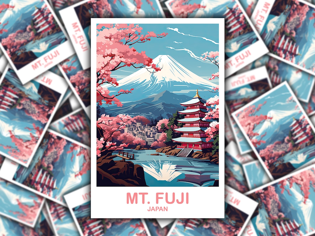 Mt.fuji Travel Sticker, Japan Wall Art Sticker, Travel Wall Art ...