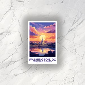 Washington DC Travel Sticker, Washington DC Sticker, Capital Hill ...
