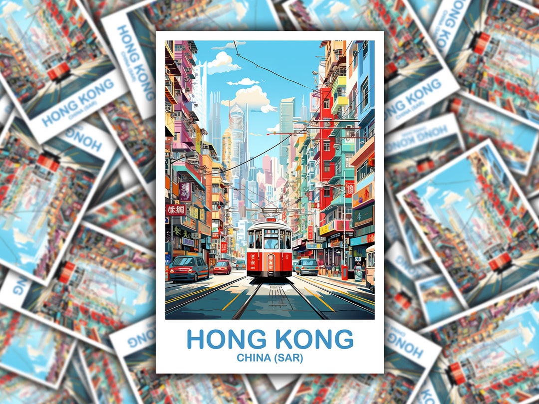 Hong Kong Travel Sticker, Hong Kong Sticker, Travel Sticker, Luggage ...