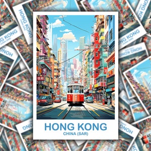 Hong Kong Travel Sticker, Hong Kong Sticker, Travel Sticker, Luggage ...