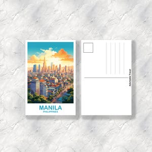 Manila Philippines Postcard Art, Philippines Travel Postcard Asia ...
